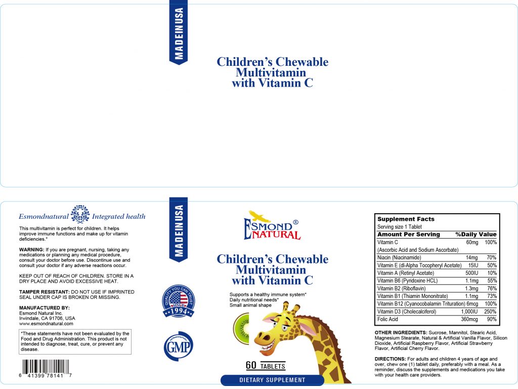 Esmond Natural: Children’s Chewable Multivitamins with Vitamin C ...