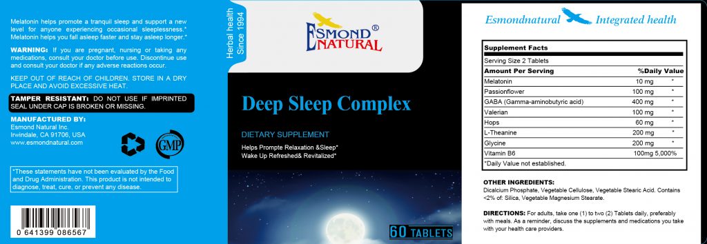 Esmond Natural Deep Sleep Complex – Power Nutritional