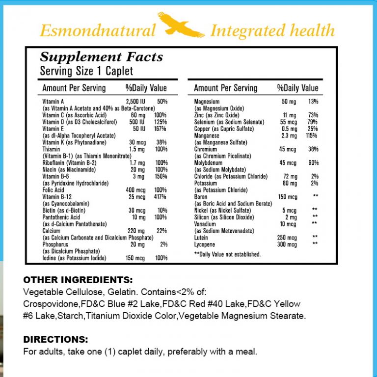 Esmond Natural ABC Senior Plus Multivitamin – Power Nutritional